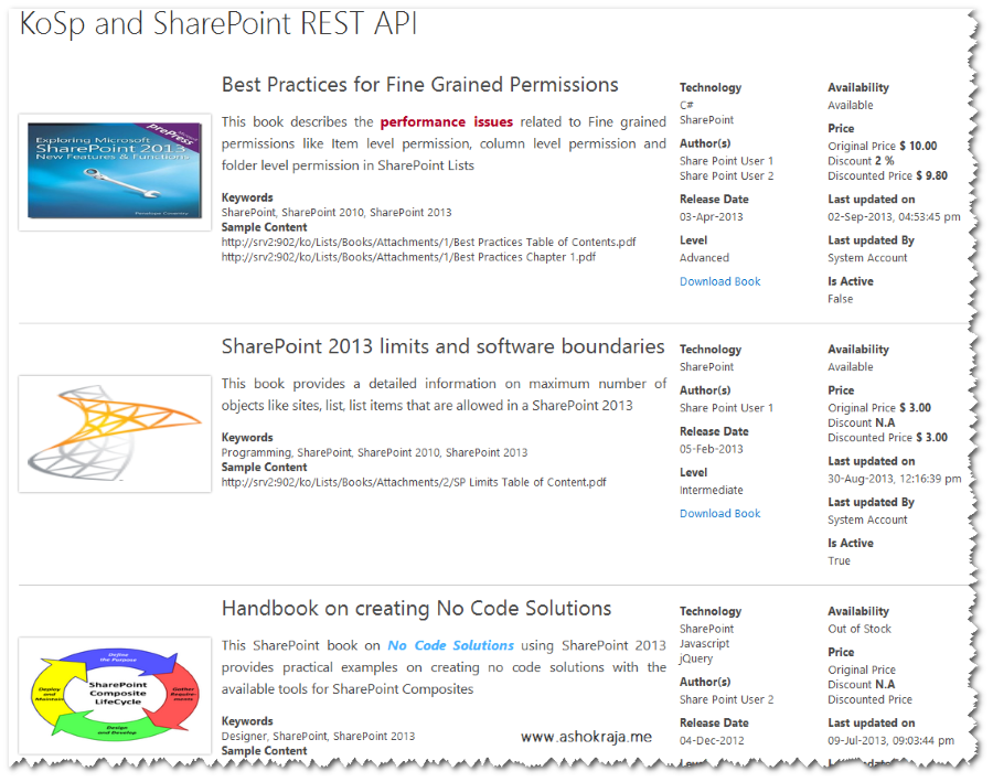 Introducing KoSp - Knockout binding handlers for SharePoint 2013 and 2010 Rest API and ...